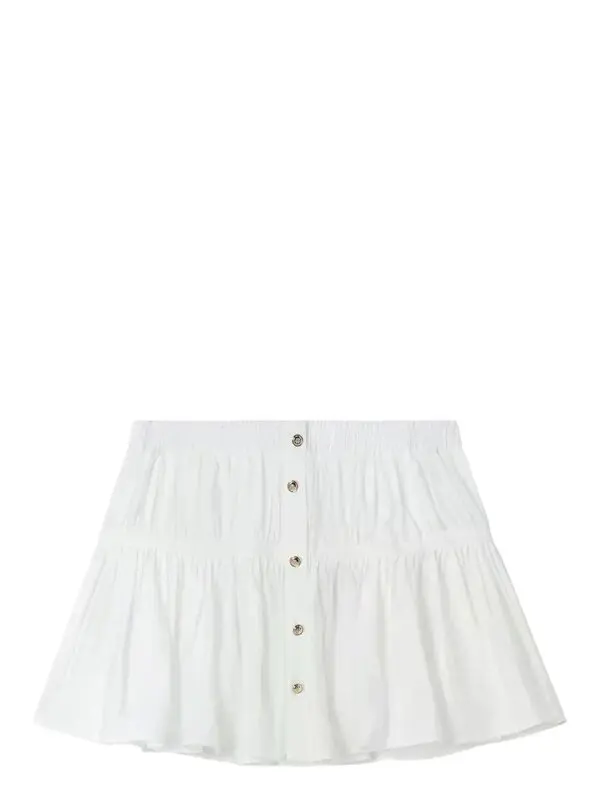 B+AB Button-up Ruffled Mini Skirt - White