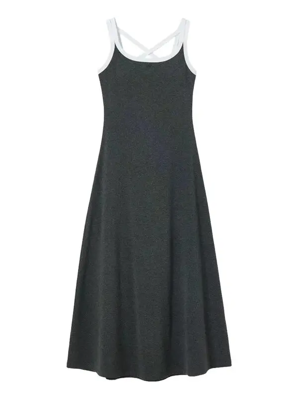 B+AB Criss-cross Strap Midi Dress - Grey