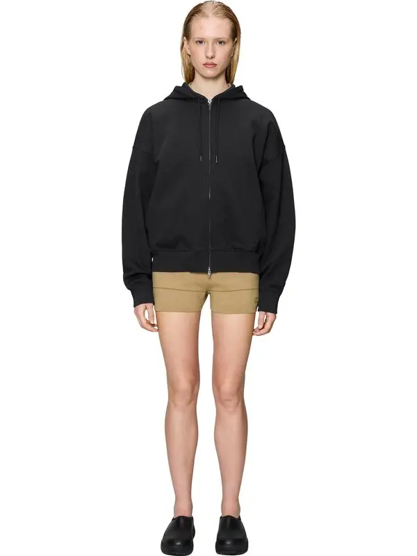 Rains Classic Zip Hoodie With Graphic Detail - Black