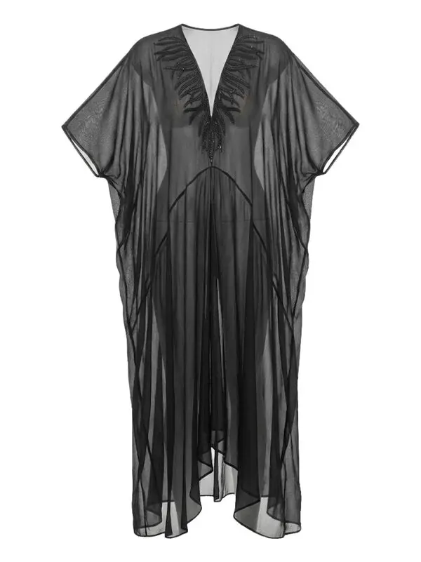 GLAM ON YOU Nissta Kaftan With Embellished Neckline - Black