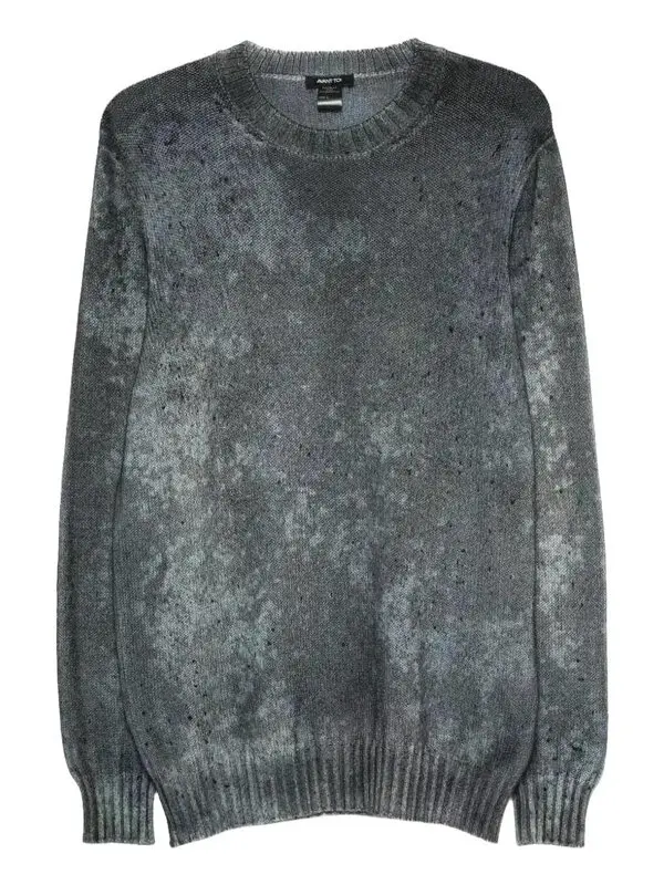 Avant Toi Ribbed Knit Crew Neck Sweater - Blue