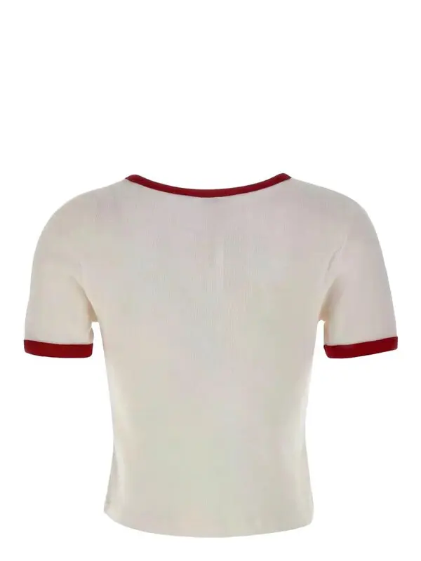 SPORTY & RICH Short-sleeve Logo Print T-shirt - Neutrals