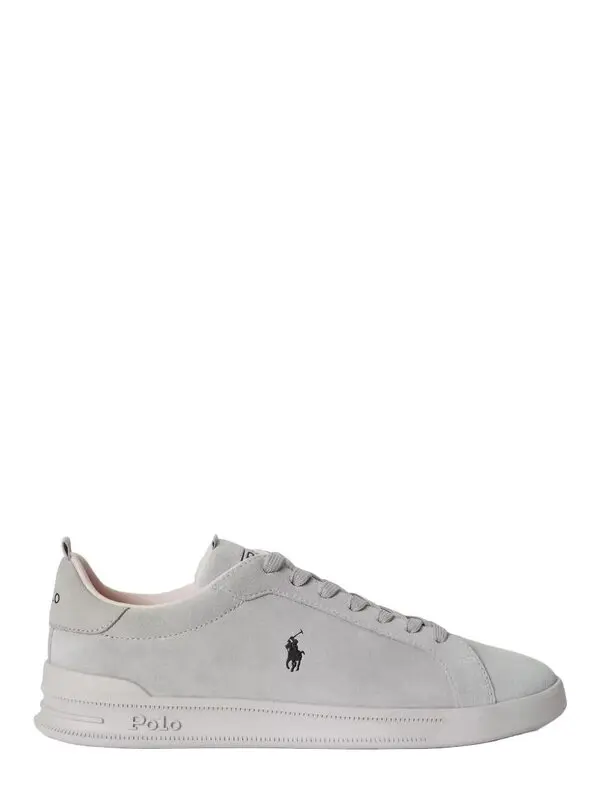 Polo Ralph Lauren Suede Logo Embroidered Sneakers - Grey