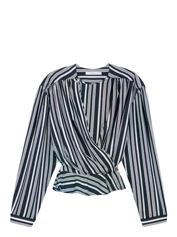 IRO PARIS Striped Wrap Blouse - Blue