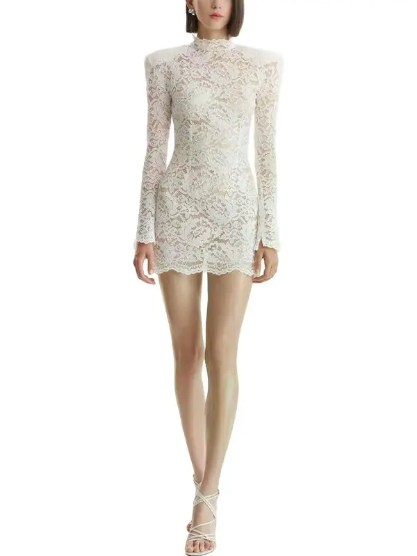2310 STUDIO Lace-panelled Mini Dress - White