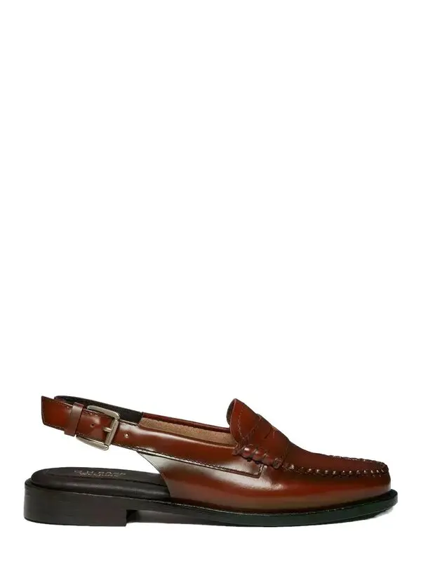 G.H.BASS Weejuns Slingback Penny Loafers - Brown
