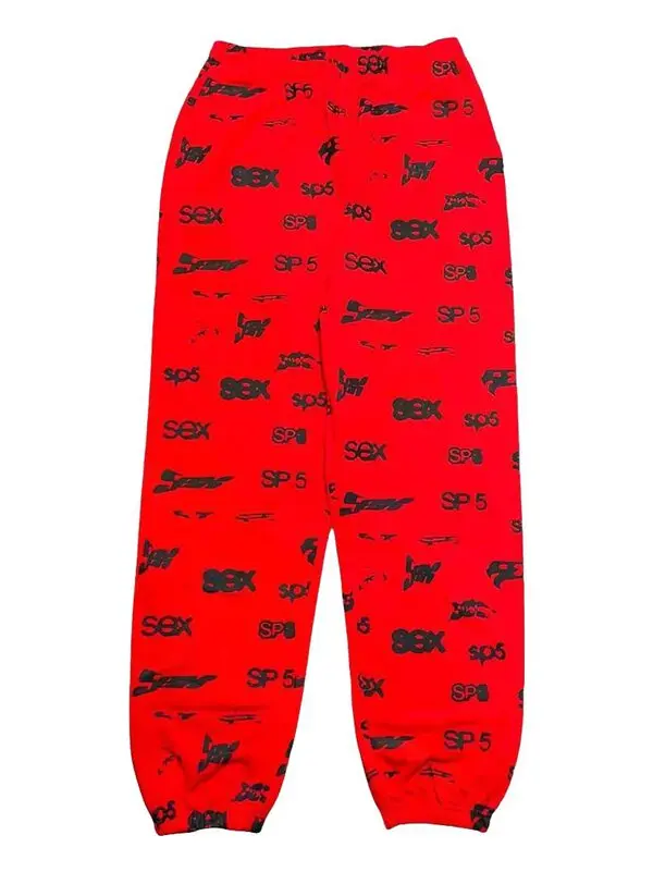 SP5DER Logo-print Track Pants - Red