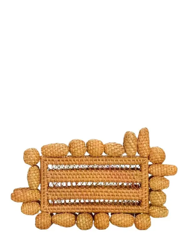 Cult Gaia Akira Woven Clutch Bag - Neutrals
