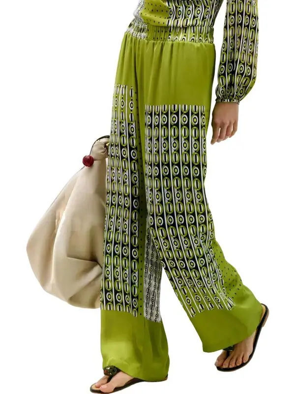 Silvia Tcherassi Nerea Abstract-print Trousers - Green
