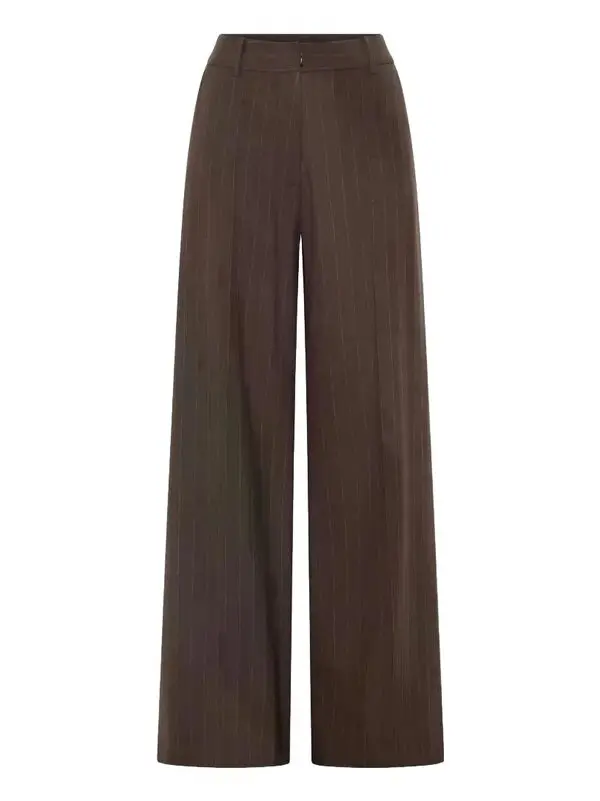 Anna Quan Adam Chalk-stripe Trousers - Brown