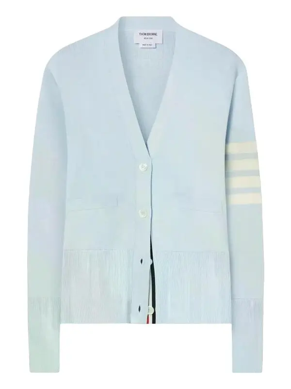 Thom Browne 4-bar Milano-stitch V-neck Cardigan - Black