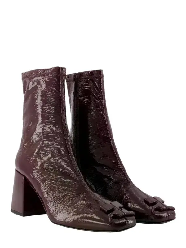 COURREGES Re-edition Logo Plaque Ankle Boots - Red