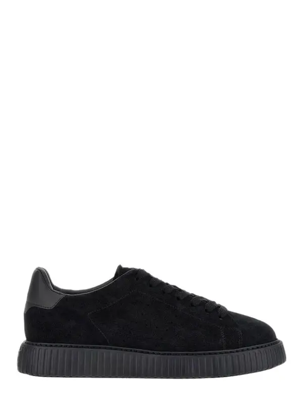 Hogan Perforated Suede Sneakers - Black