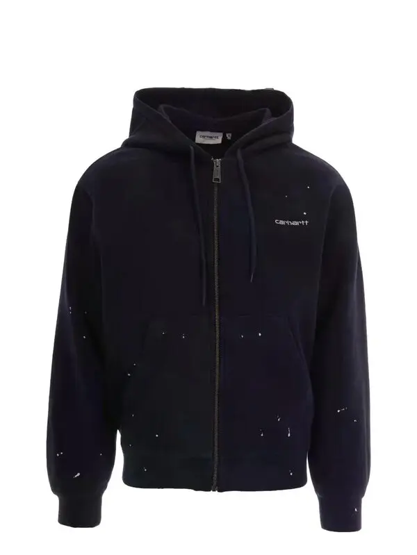 Carhartt Work In Progress Paint-splatter Logo Hoodie - Blue