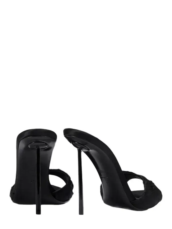 LE SILLA Silk Satin Stiletto Sandals - Black