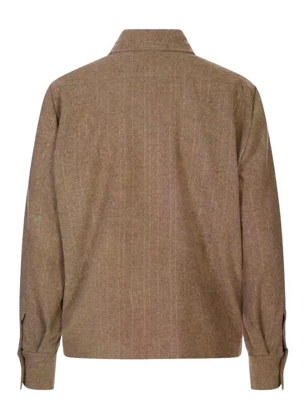 Kiton Pinstripe Pattern Shirt - Neutrals