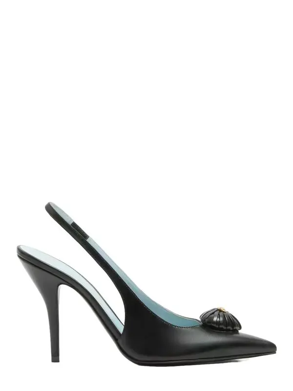 Valentino Garavani Coeur Royal Slingback Pumps In Kidskin 75mm - Black