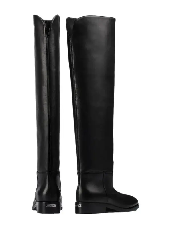 LE SILLA Charlotte Leather Boots - Black