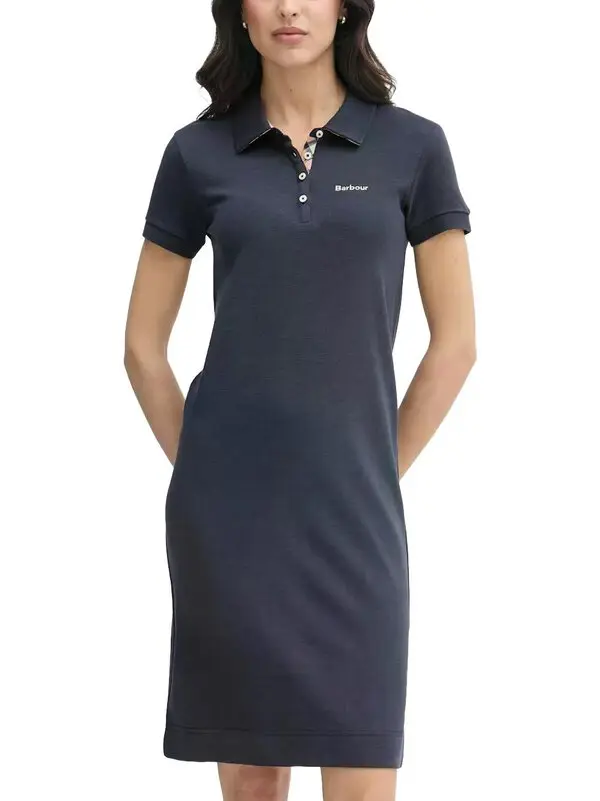 Barbour Logo-embroidered Piqué Mini Dress - Blue