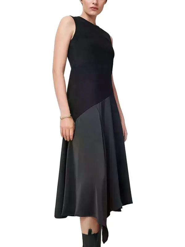ALLSAINTS Pia Asymmetric Ribbed-knit Dress - Black