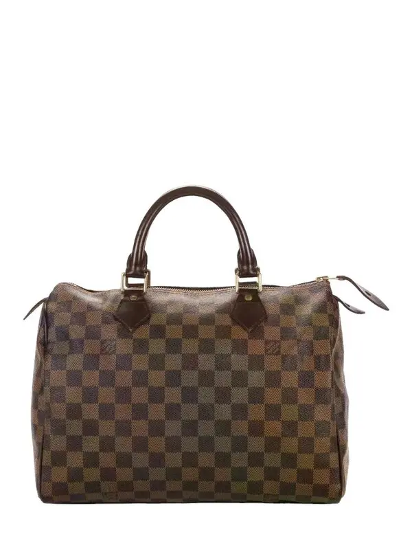 LOUIS VUITTON Speedy 30 Damier Ebène Canvas Handbag - Brown