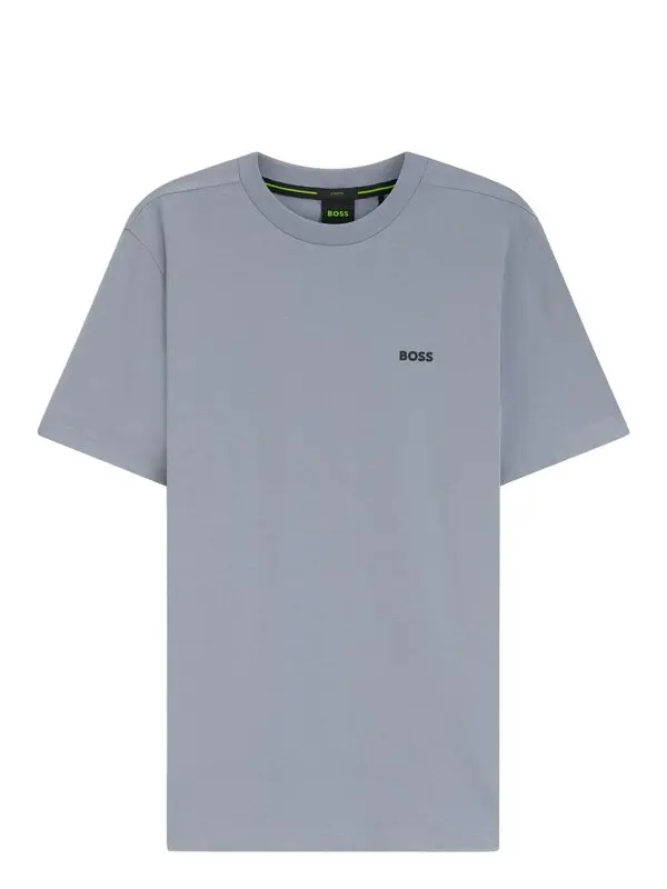 BOSS Stretch-cotton T-shirt With Logo Detail - Dark Grey