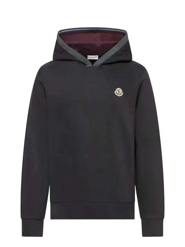 Moncler Logo Patch Hoodie - Blue