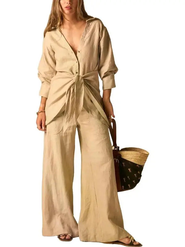 JBQ Oslo 2.0 Wide-leg Trousers - Neutrals