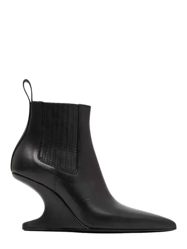 Rick Owens Sculptural Wedge Ankle Boots - Black