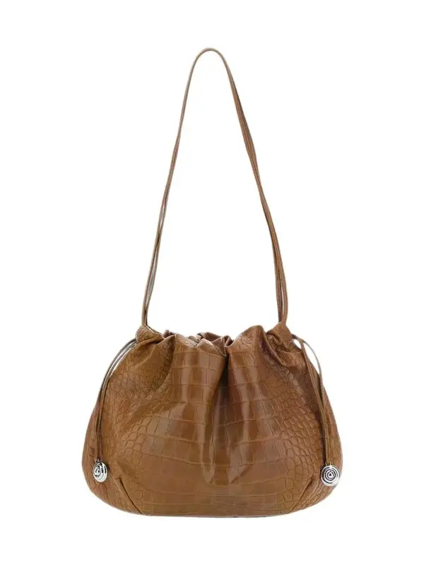 LIFFNER Croc-effect Leather Shoulder Bag - Brown