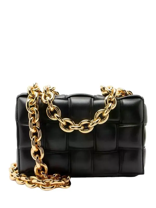 Bottega Veneta Maxi Cassette Chain Shoulder Bag - Black