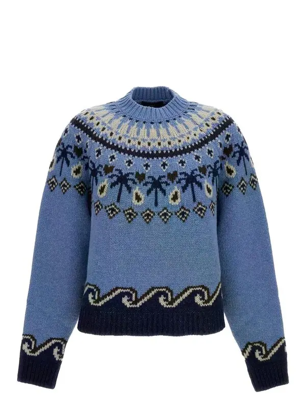 Alanui Jacquard Knit Sweater - Blue