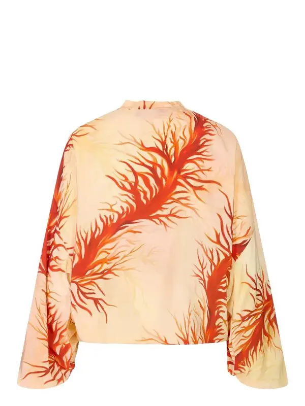 F.R.S FOR RESTLESS SLEEPERS Coral Print Blouse - Neutrals
