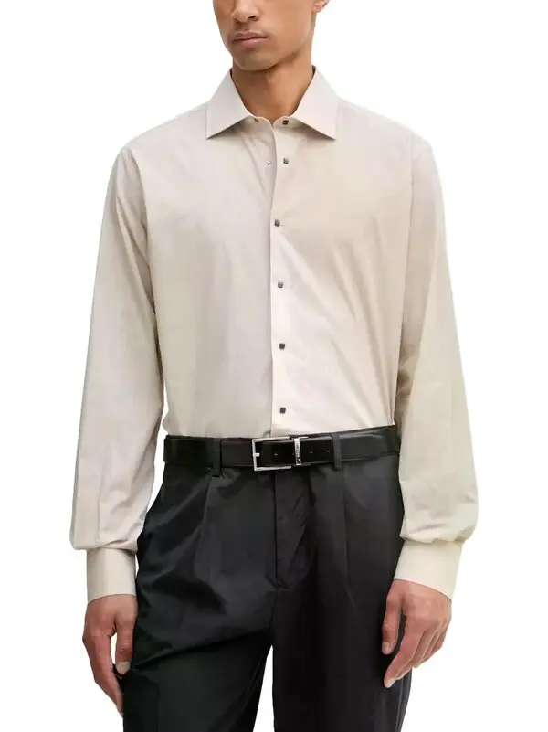 Karl Lagerfeld Logo-plaque Long-sleeve Shirt - Neutrals