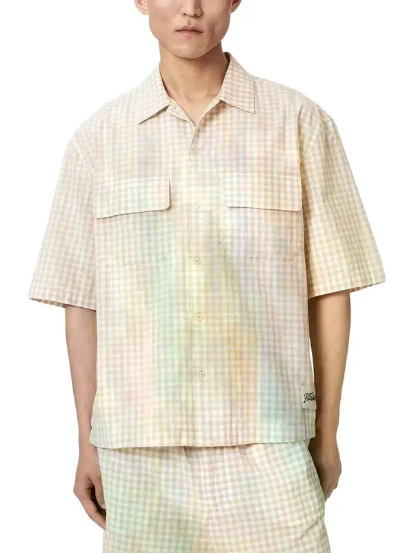 ALLSAINTS Rockland Gingham-check Short-sleeve Shirt - Neutrals