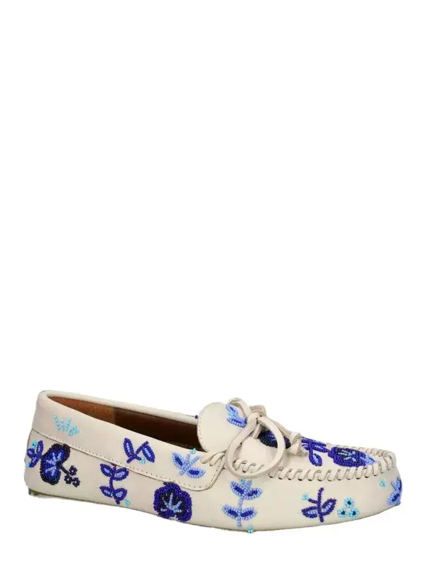 DE SIENA Arianna Bead-embellished Loafers - Neutrals