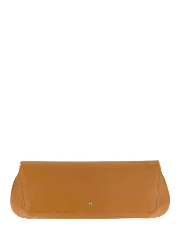 Amina Muaddi Ami Logo-plaque Clutch Bag - Neutrals