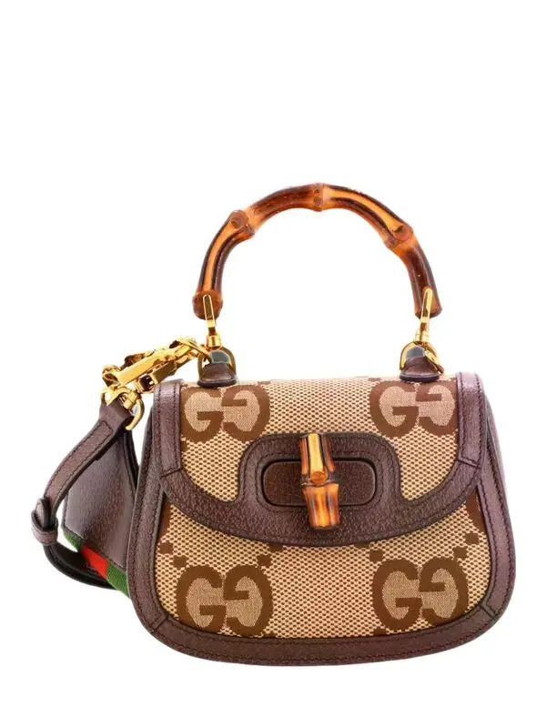 Gucci Jumbo Gg Canvas Mini Crossbody Bag - Brown