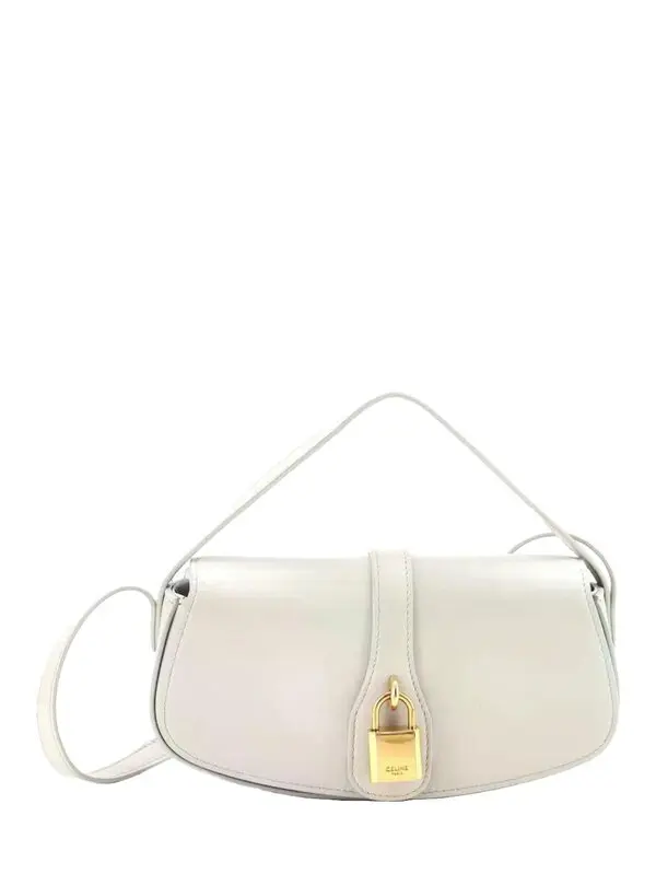 Celine Tabou Clutch With Strap Shoulder Bag In Smooth Calfskin - Neutrals