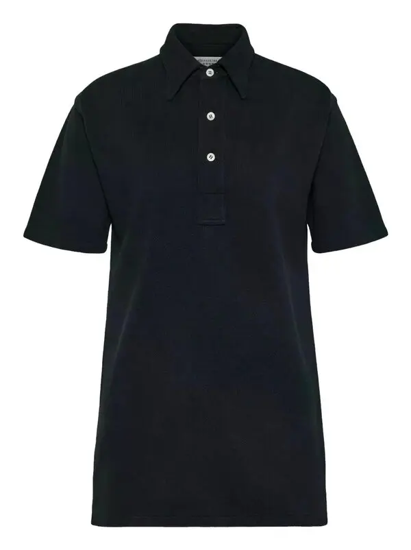 MAISON MARGIELA Three-button Cotton Polo Shirt - Black
