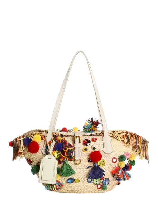 Dolce & Gabbana Coffa Capri Bag With Embroidery - Neutrals
