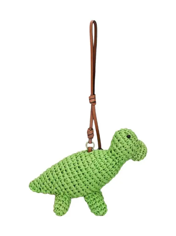 COACH Rexy Dinosaur Crochet Bag Charm With Leather Strap - Green