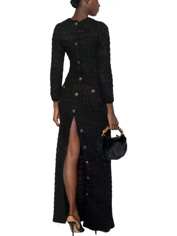 Balenciaga Tweed Maxi Dress - Black