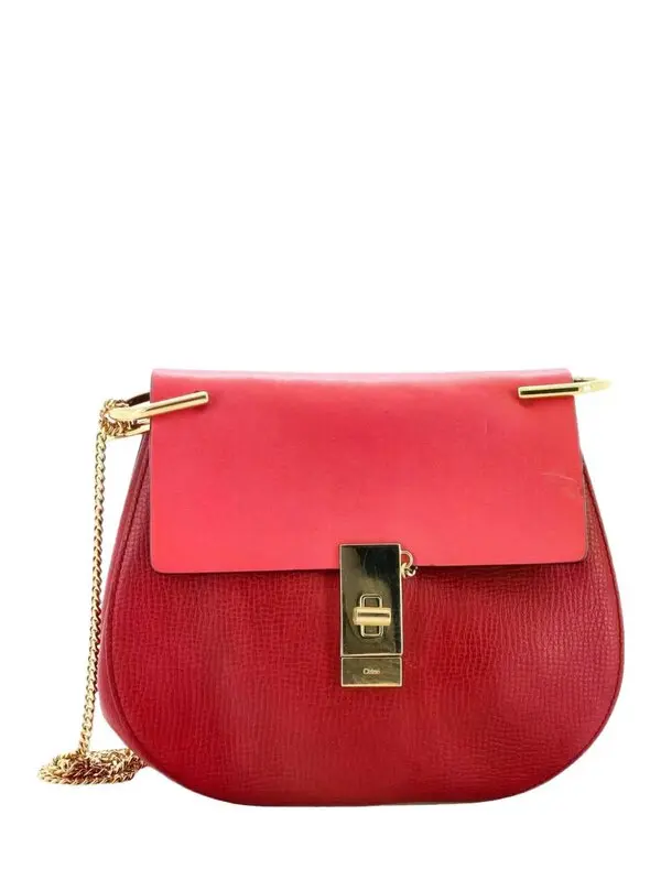 Chloé Drew Leather Small Crossbody Bag - Red