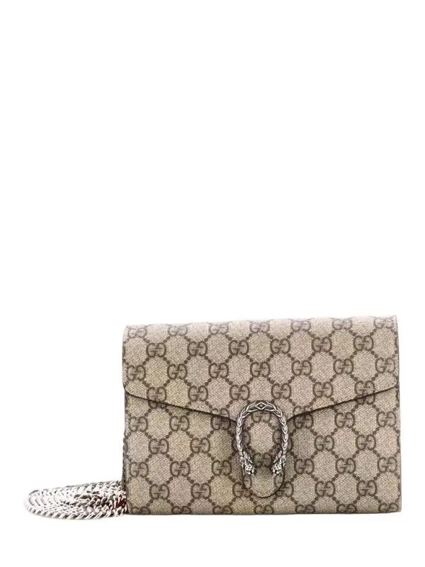 Gucci Dionysus Chain Wallet Gg Coated Canvas Small Crossbody Bag - Brown