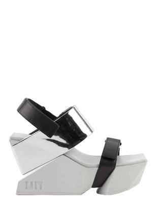 United Nude Brutt Sculptural Wedge Sandal - Silver