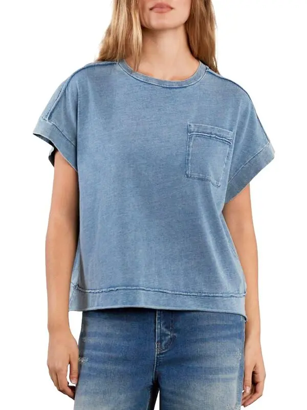 HINT OF BLU Cloud Cotton Slub Pocket T-shirt - Cloud Blue