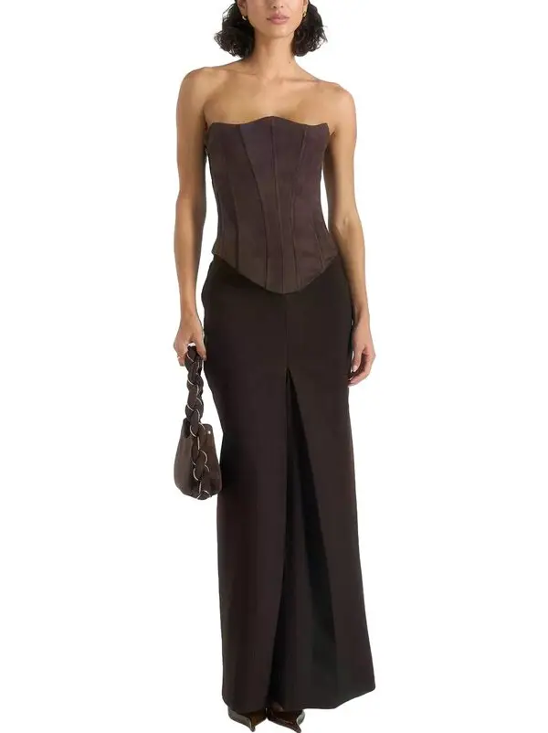 Manière De Voir Regine Tailored Maxi Skirt - Brown
