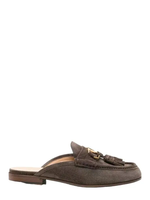 Valentino Garavani Vlogo Signature Tassel Detail Flat Mules - Brown