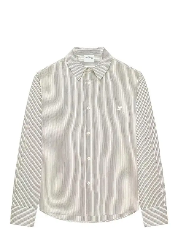 COURREGES Striped Poplin Shirt - Neutrals